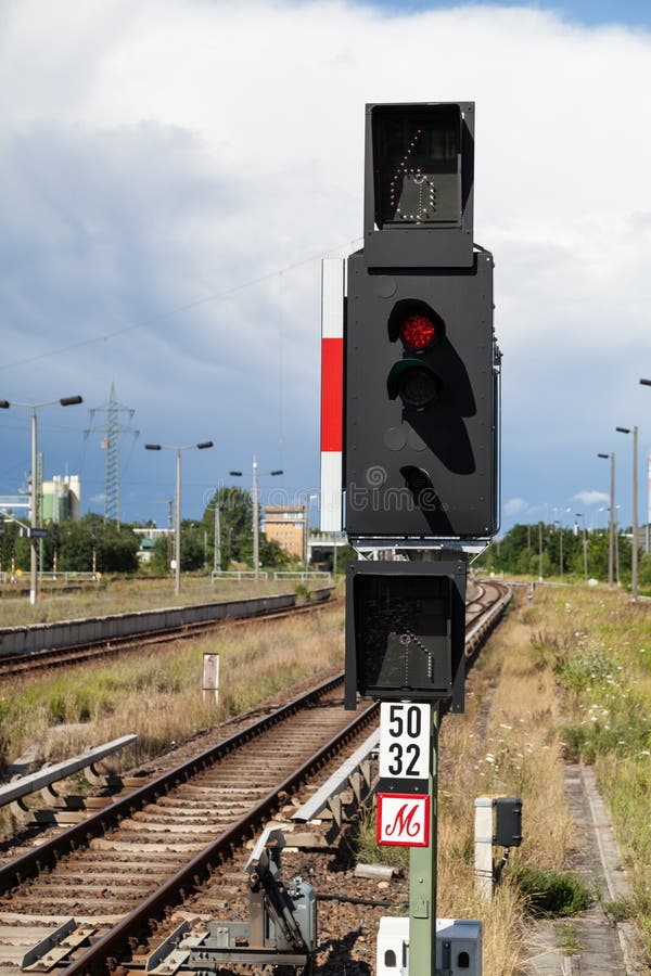 Traffic light for train editorial stock image. Image of caution - 42507324