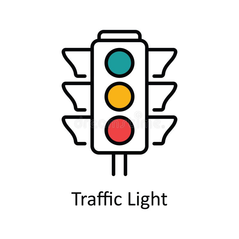 Traffic Light Vector Solid Icon Style Illustration. Eps 10 File Stock ...