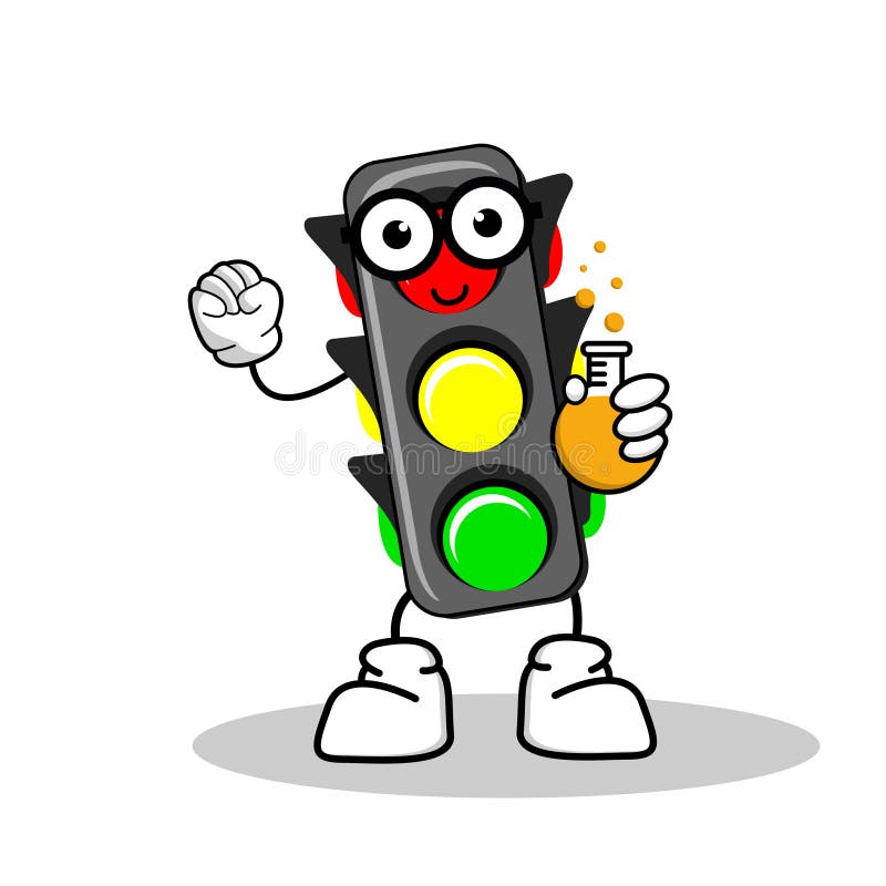 Traffic Light Vector Illustration Cartoon with a Cute and Cool ...