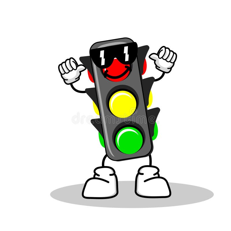 Traffic Light Vector Illustration Cartoon with a Cute and Cool ...