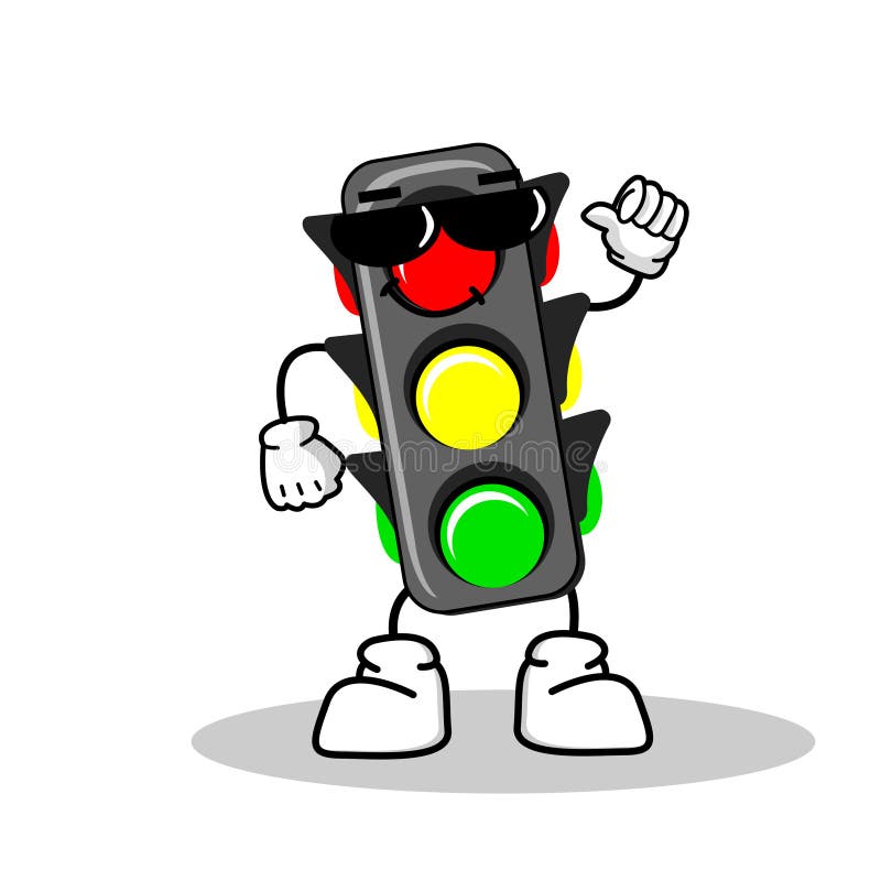 Traffic Light Vector Illustration Cartoon with a Cute and Cool ...