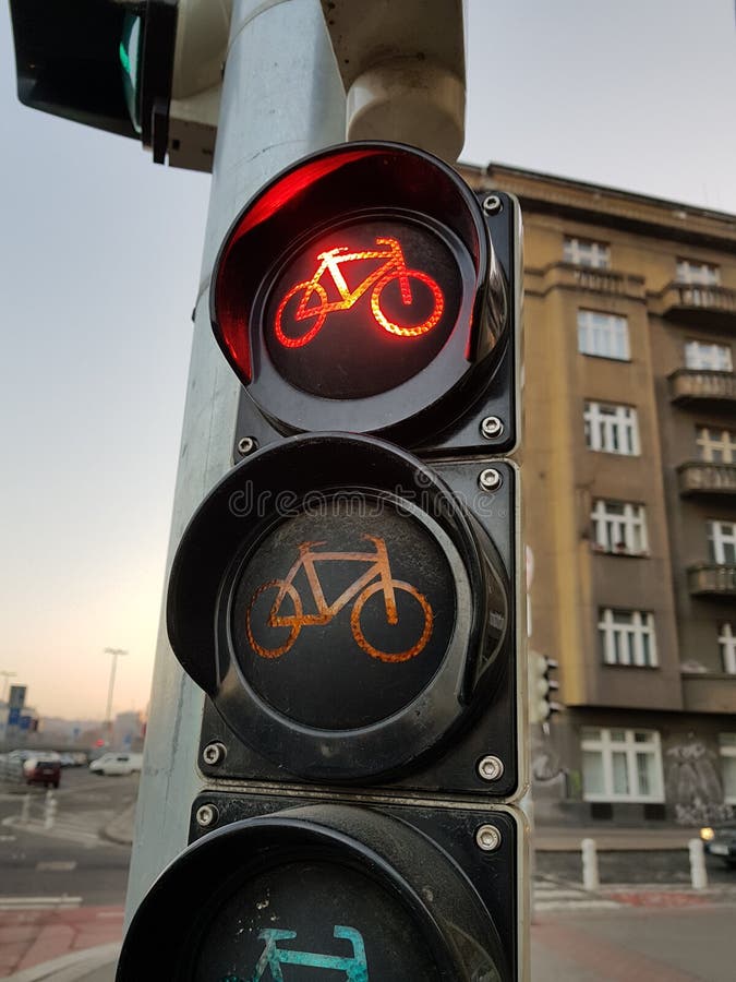 Traffic Lights for Bicycles Stock Image - Image of lights, danger ...