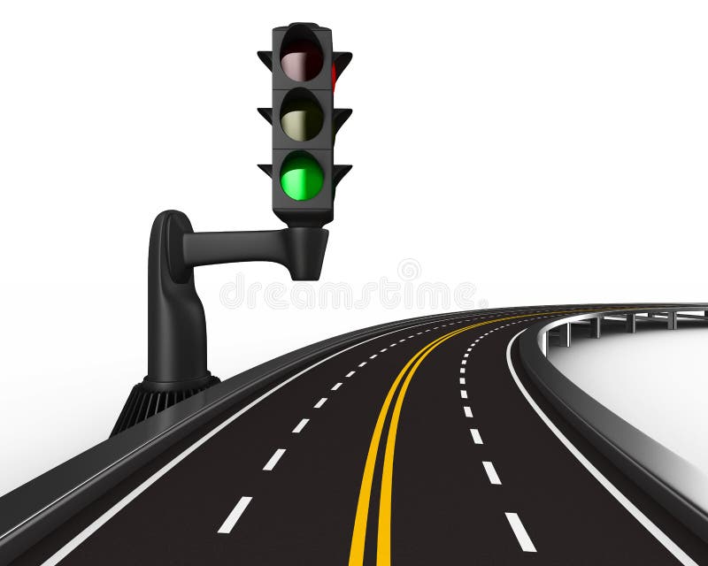 Traffic Light on White Background. Isolated 3D Stock Illustration ...