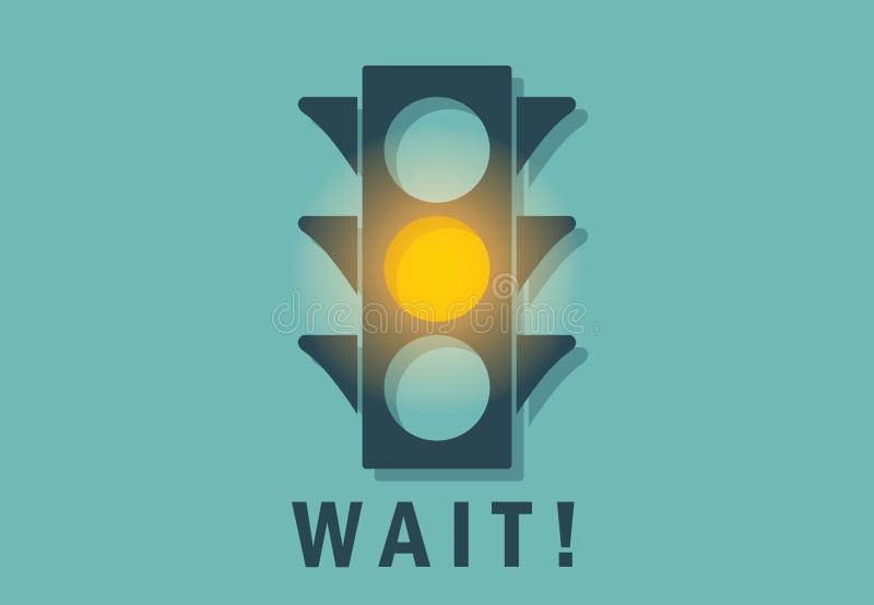 Traffic light yellow wait stock vector. Illustration of protection ...