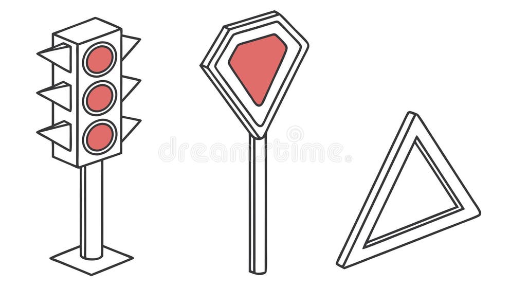 Triangular Traffic Light Stock Illustrations – 583 Triangular Traffic ...
