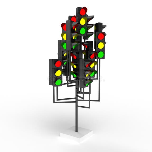 Traffic lights stock illustration. Illustration of confusion - 18080609