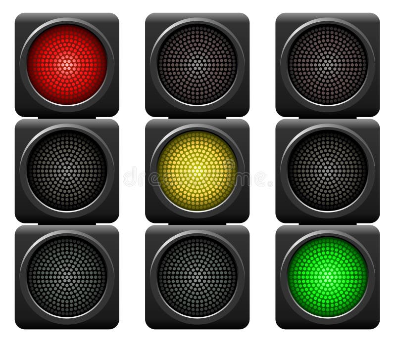 Traffic Light Collection stock vector. Illustration of colors - 21830989