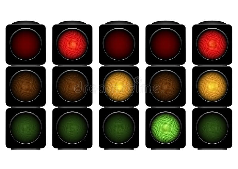 Traffic Light & Status Bar Stock Vector - Illustration of lamps, auto ...