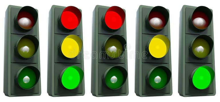 Traffic lights collection stock illustration. Illustration of green ...