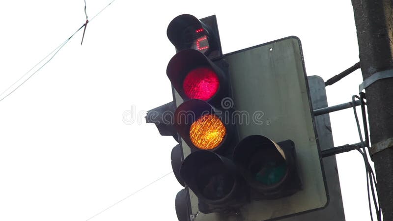 Traffic Lights at the Crossroads Stock Video - Video of drive ...