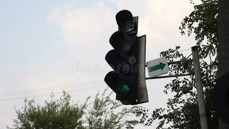 Traffic Lights at the Crossroads Stock Video - Video of drive ...