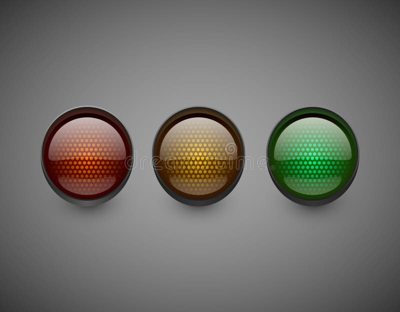 Traffic Lights on Dark Background. Stock Vector - Illustration of ...