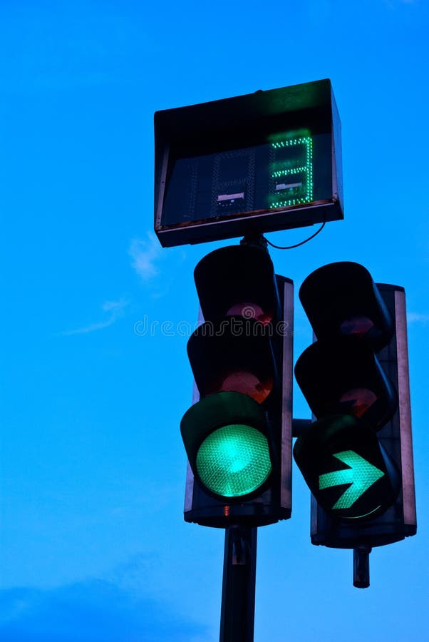 Traffic Lights in the Evening Stock Photo - Image of evening, turn ...