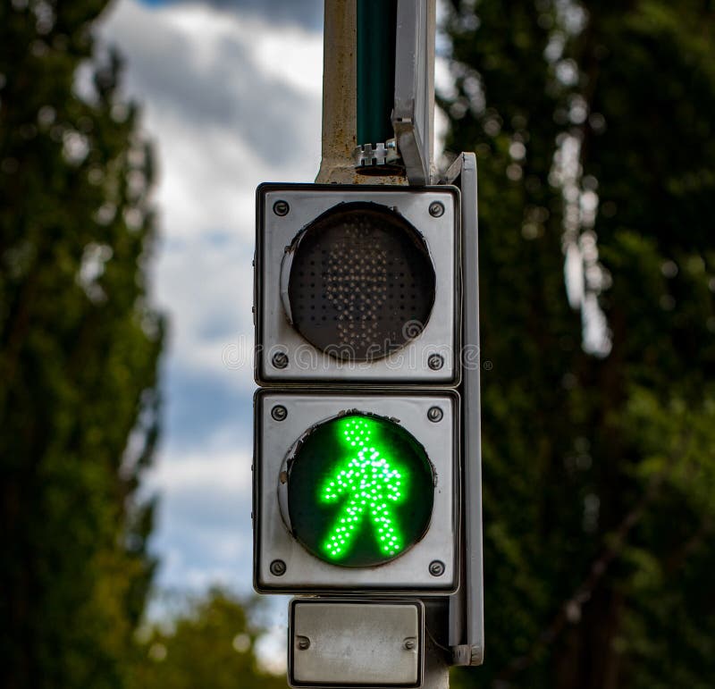 Traffic Lights with the Green Light Lit Stock Image - Image of step ...