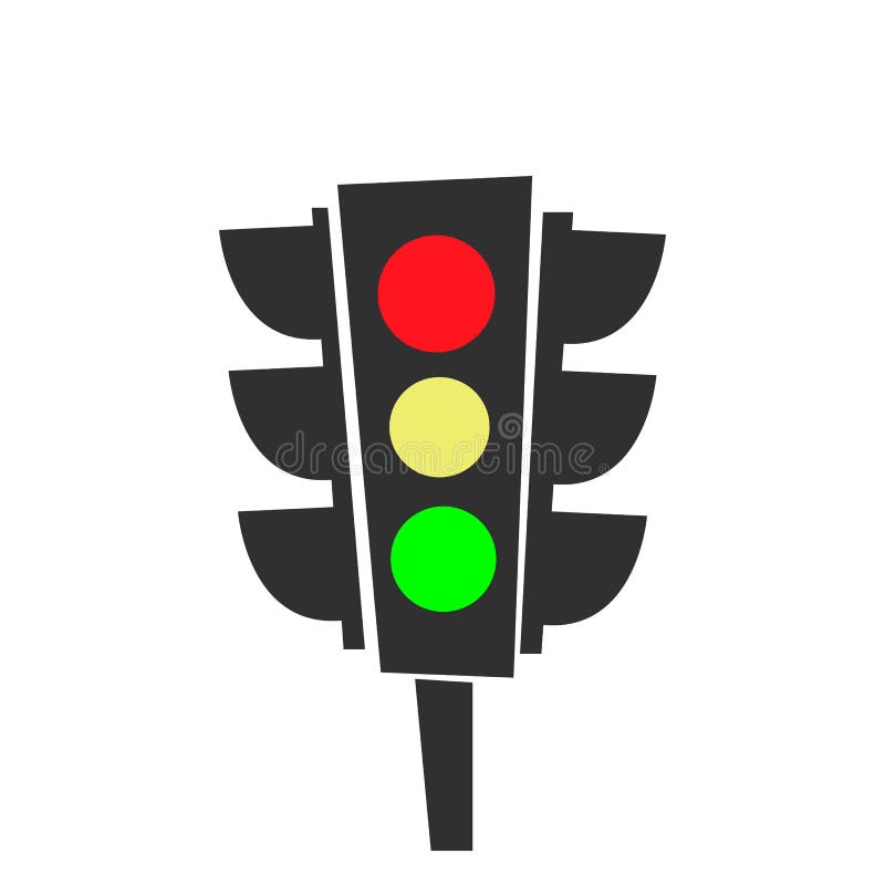 Traffic Lights Icon. Cartoon Design Stock Illustration - Illustration ...