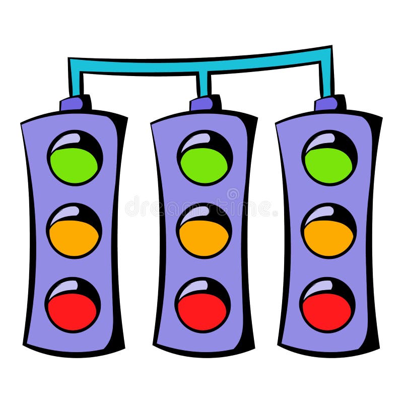 Traffic Lights Icon, Icon Cartoon Stock Vector - Illustration of ...