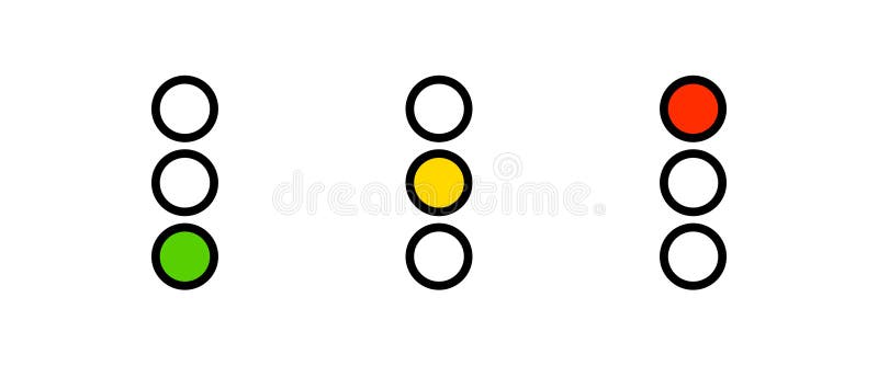 Traffic Lights Icon Set. Simple Stoplight Interface Stock Vector - Illustration of simple, stop ...