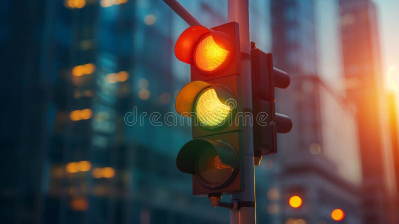 Traffic Lights at an Intersection, Traffic Control and Traffic Safety ...