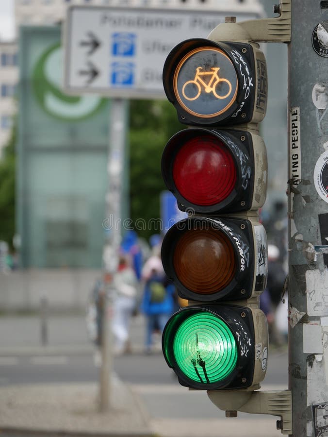 Traffic Lights on Postdam Square in Berlin Editorial Image - Image of ...