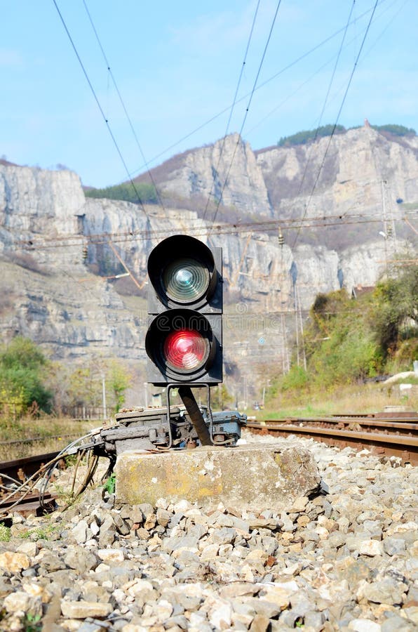 Traffic lights on railway stock image. Image of crossing - 38701419