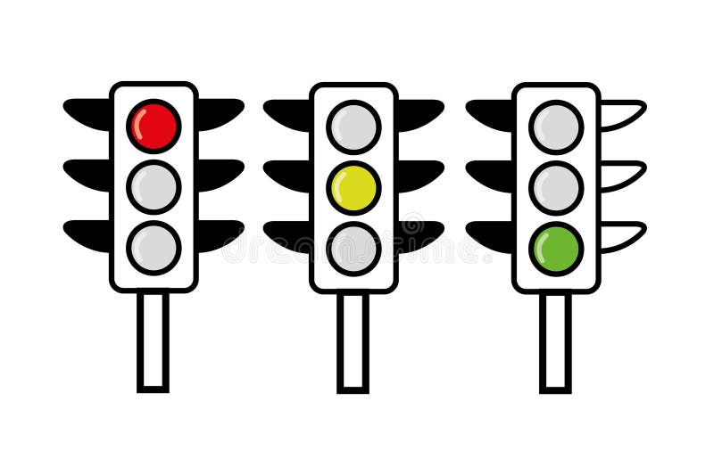 Traffic Lights Red Amber and Green Stock Vector - Illustration of ...