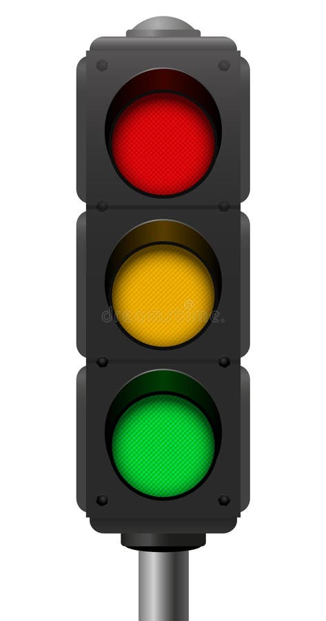 Traffic Lights Red Orange Green Stock Vector - Illustration of isolated ...