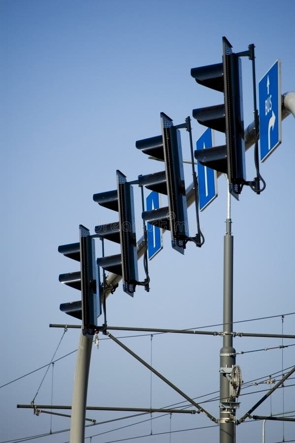 Traffic Lights Row in the City Crossing Stock Photo - Image of traffic ...