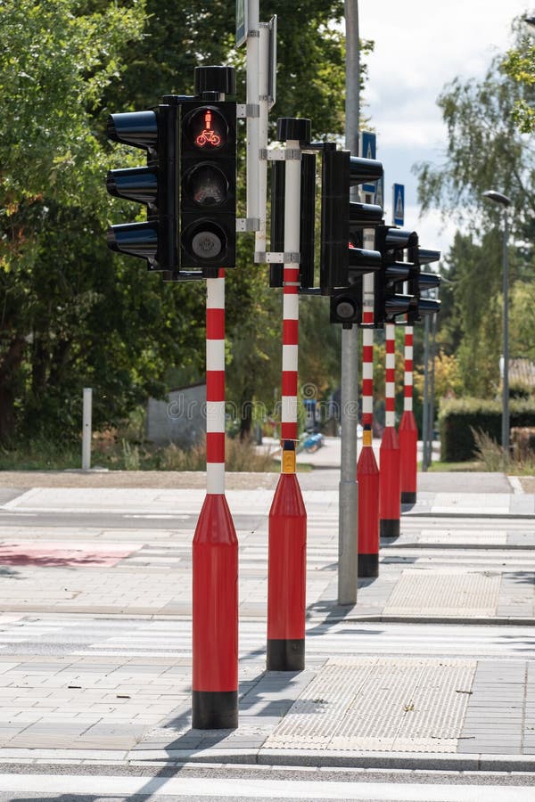 Traffic lights in a row stock image. Image of safety - 124711299