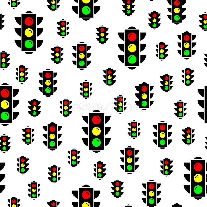 Traffic Lights Seamless Pattern. Flat Style Stock Illustration ...
