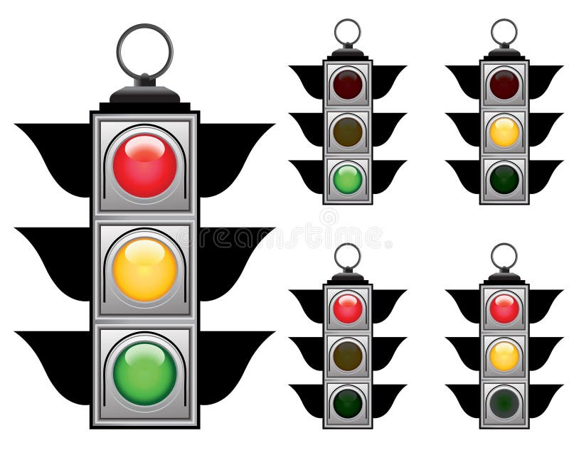 Traffic Light & Status Bar Stock Vector - Illustration of lamps, auto ...