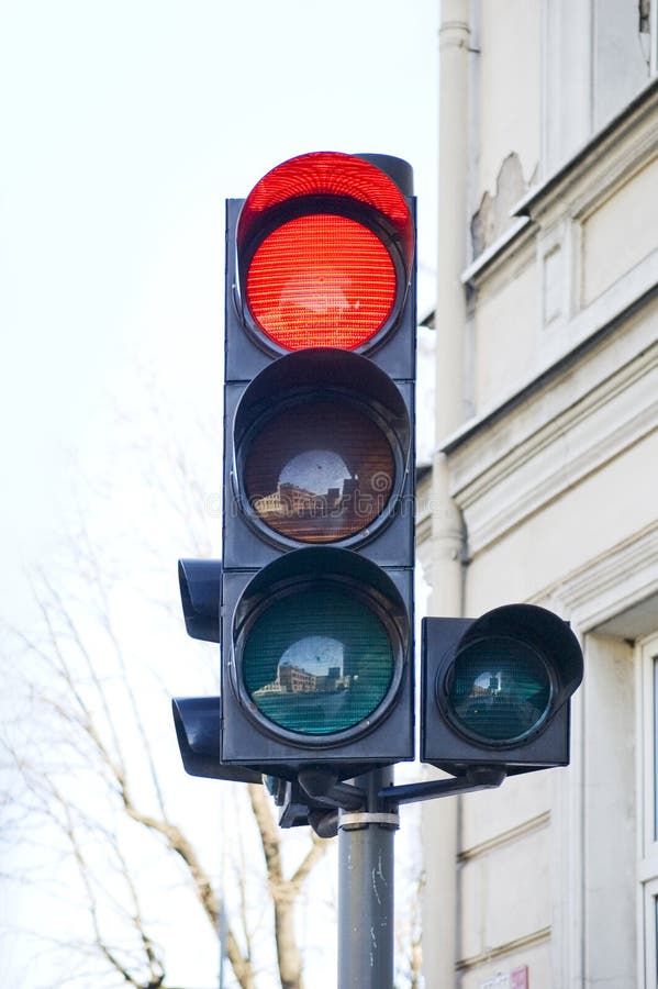 Traffic Lights on the Street. Stock Image - Image of check, permission ...