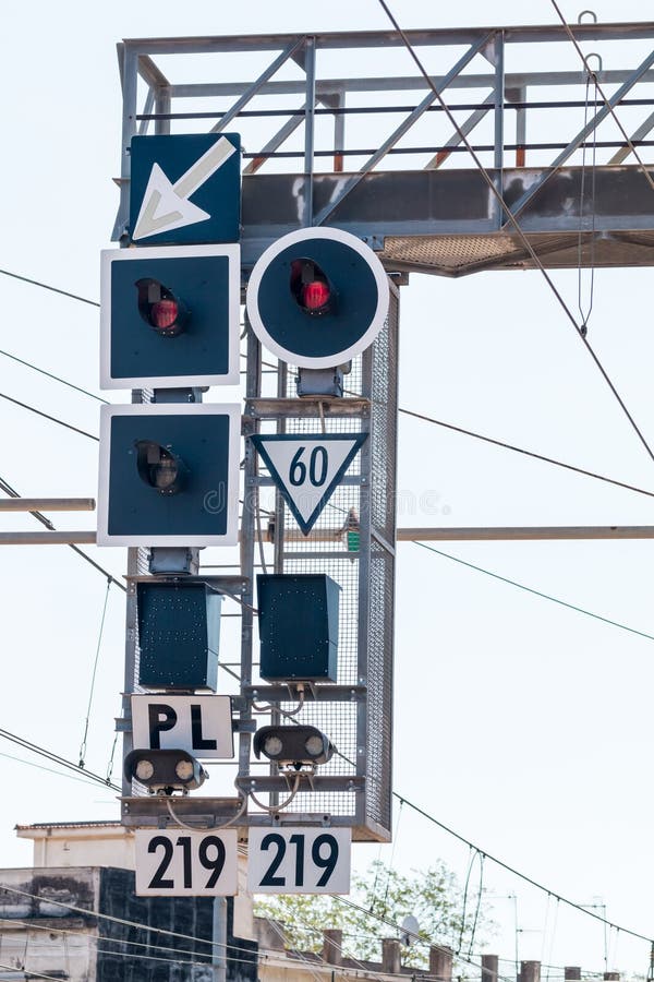 Traffic Lights in the Train Station Stock Image - Image of outdoor ...