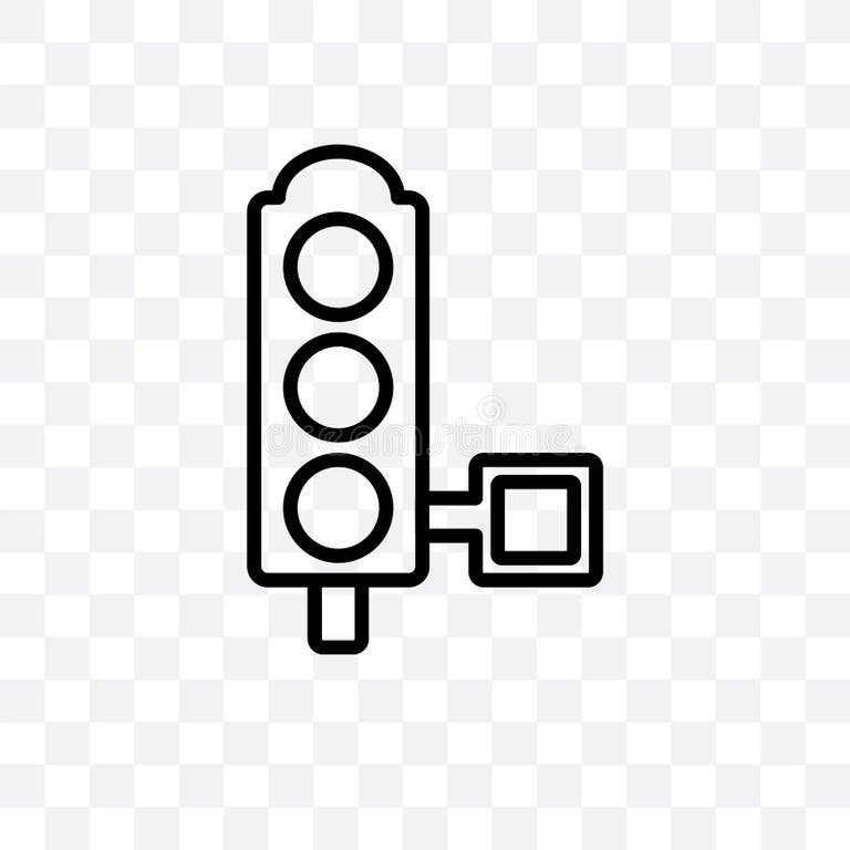 Traffic Lights Vector Linear Icon Isolated on Transparent Background ...