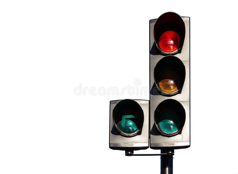 Traffic Lights on White Background Stock Photo - Image of object ...
