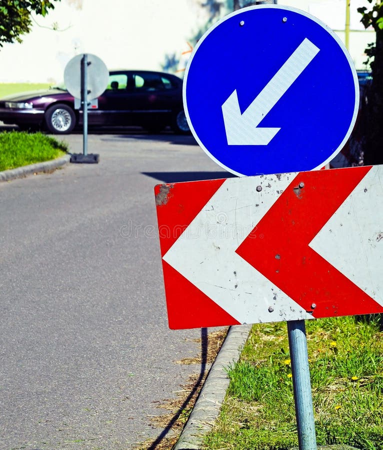 Traffic Line and Arrow Signs Stock Image - Image of direction, empty ...