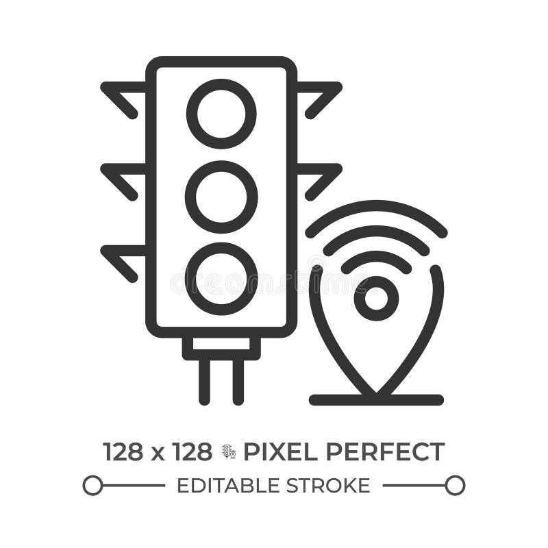 Traffic Management Systems Pixel Perfect Linear Icon Stock Vector ...