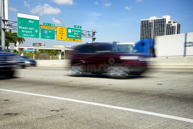 Miami Rush Hour Traffic stock photo. Image of fast, motion - 6820404