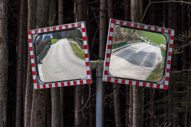 Traffic mirror stock photo. Image of safeguarding, street - 39393362