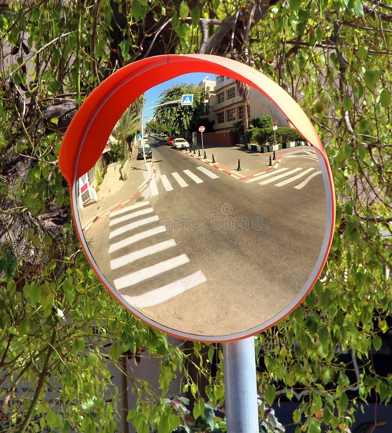 Traffic Mirror View stock photo. Image of traffic, reflection - 45023764