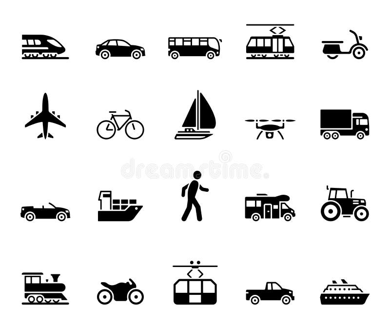 Traffic and Mobility Icon Set Stock Illustration - Illustration of ...