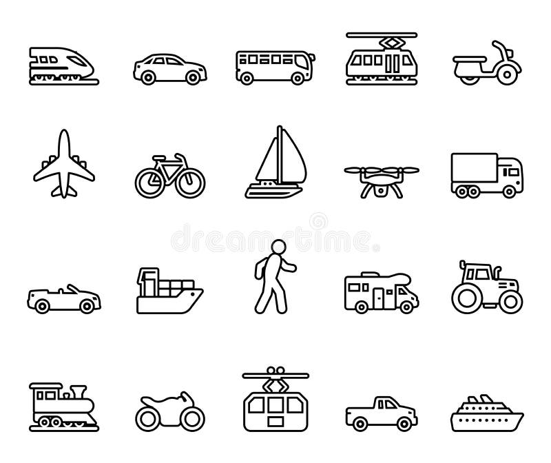 Traffic and Mobility Icon Set Stock Illustration - Illustration of ...