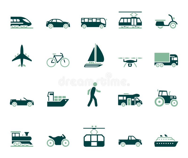 Traffic and Mobility Icon Set Stock Illustration - Illustration of ...