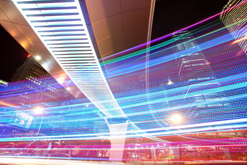 Traffic with Modern Building Stock Photo - Image of blue, business ...