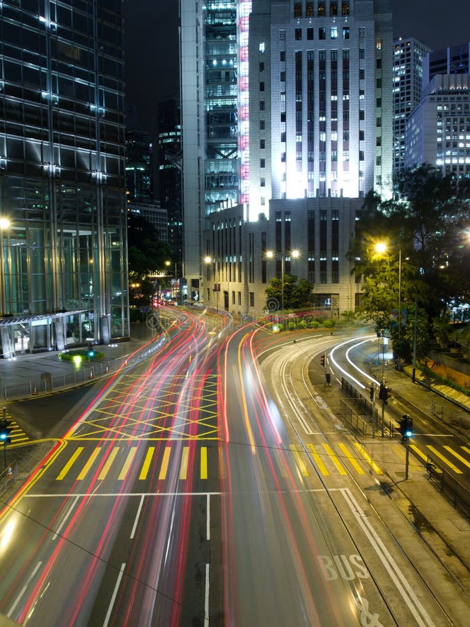 Traffic In Modern City At Night Stock Photo - Image of beautiful, drive ...