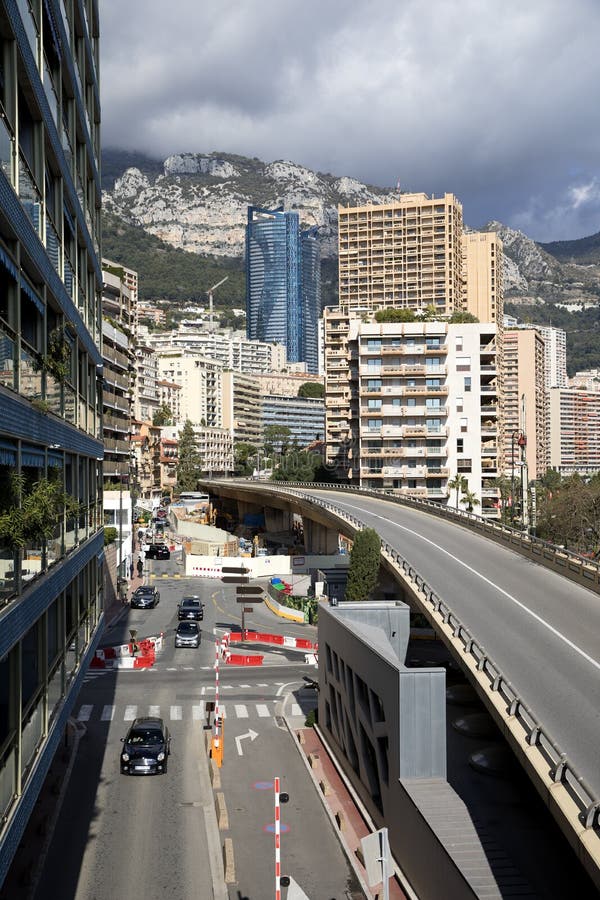 Traffic in Monte Carlo, Monaco, City View Editorial Stock Image - Image ...