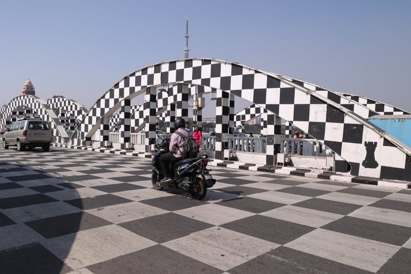 Traffic in Napier Bridge a Landmark in Chennai Editorial Stock Photo ...