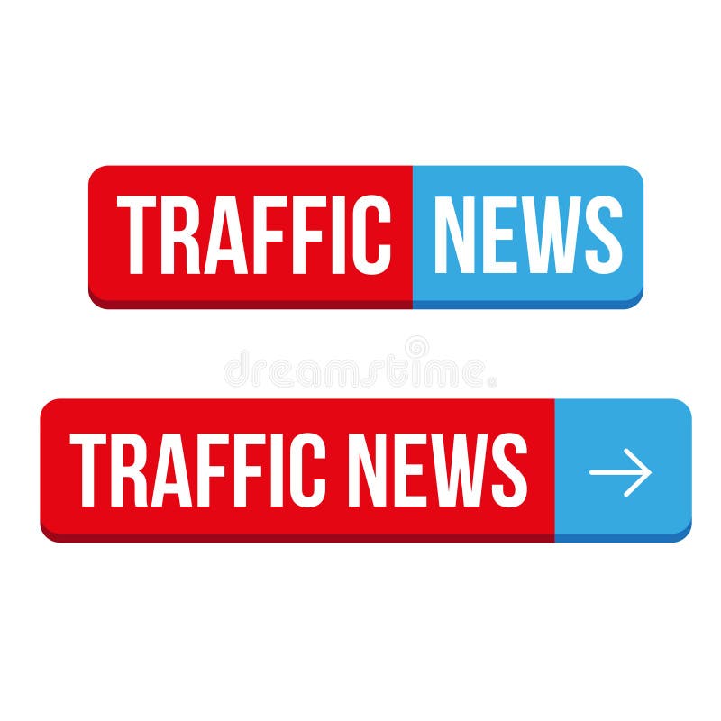 Traffic News button vector stock vector. Illustration of press - 83297675
