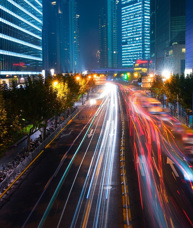 Asian Traffic Scene at Night Stock Photo - Image of drive, driving: 4574194