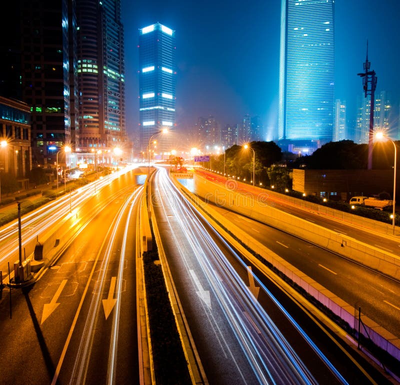 Traffic at night stock image. Image of highway, blur - 17348335