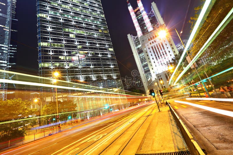 Traffic at night stock image. Image of hongkong, dark - 20874923